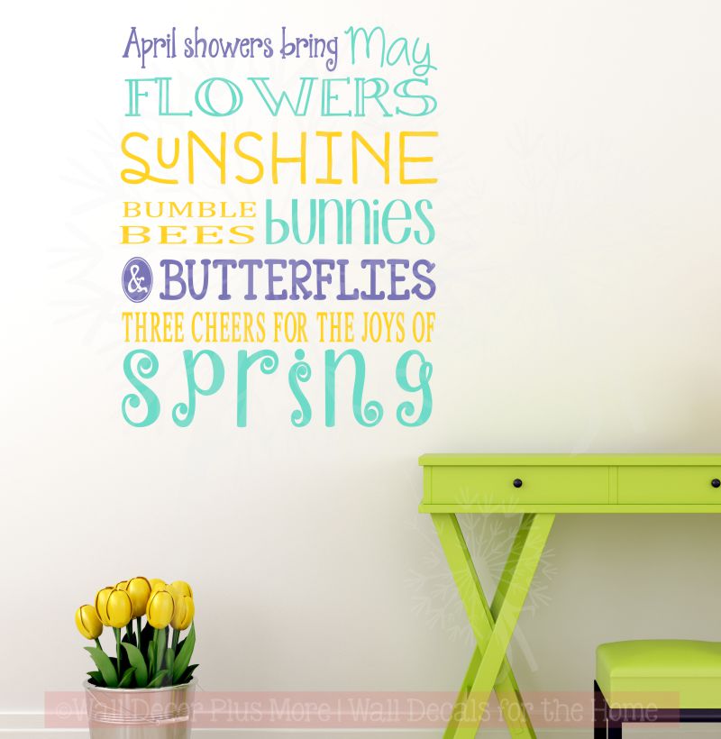 Spring Subway Art Vinyl Lettering Art Wall Stickers Decals for Spring ...