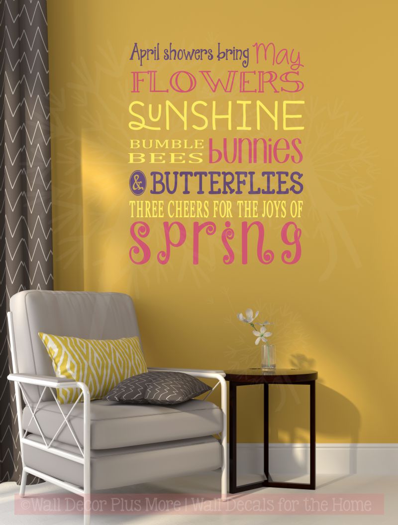 Spring Subway Art Vinyl Lettering Art Wall Stickers Decals for Spring ...