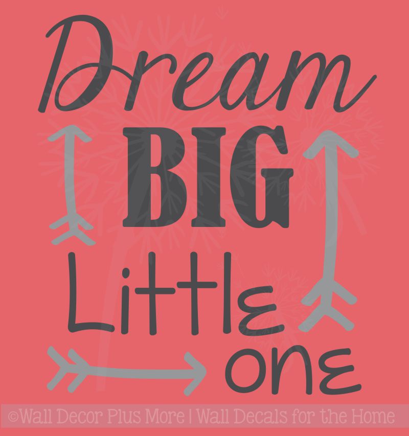 Dream Big Little One Nursery Vinyl Lettering Stickers Wall Decals
