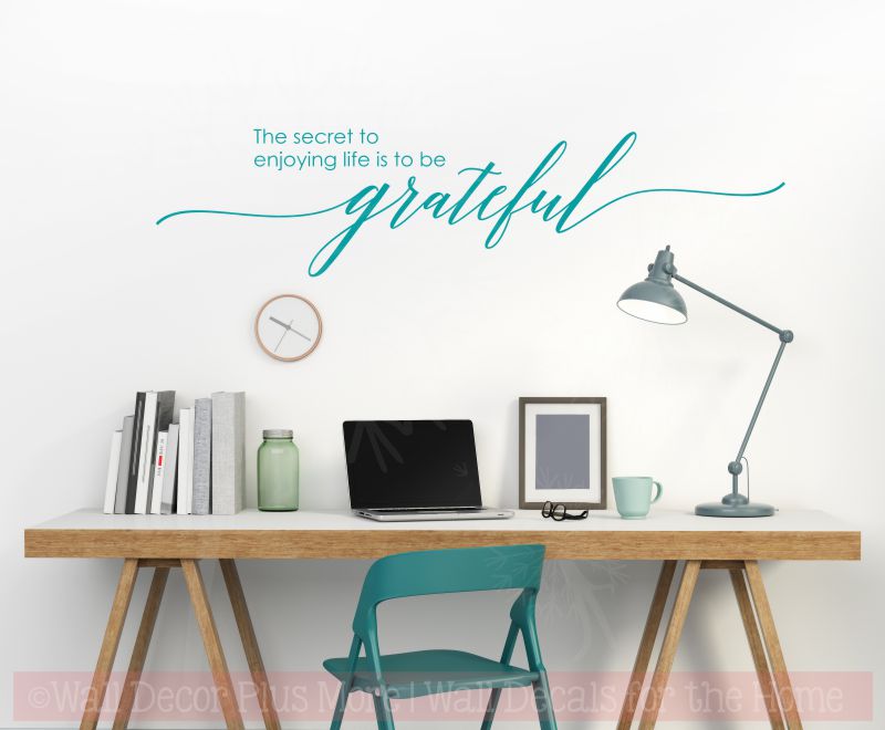 Secret To Enjoy Life, Remain Grateful Wall Sticker Decals Lettering