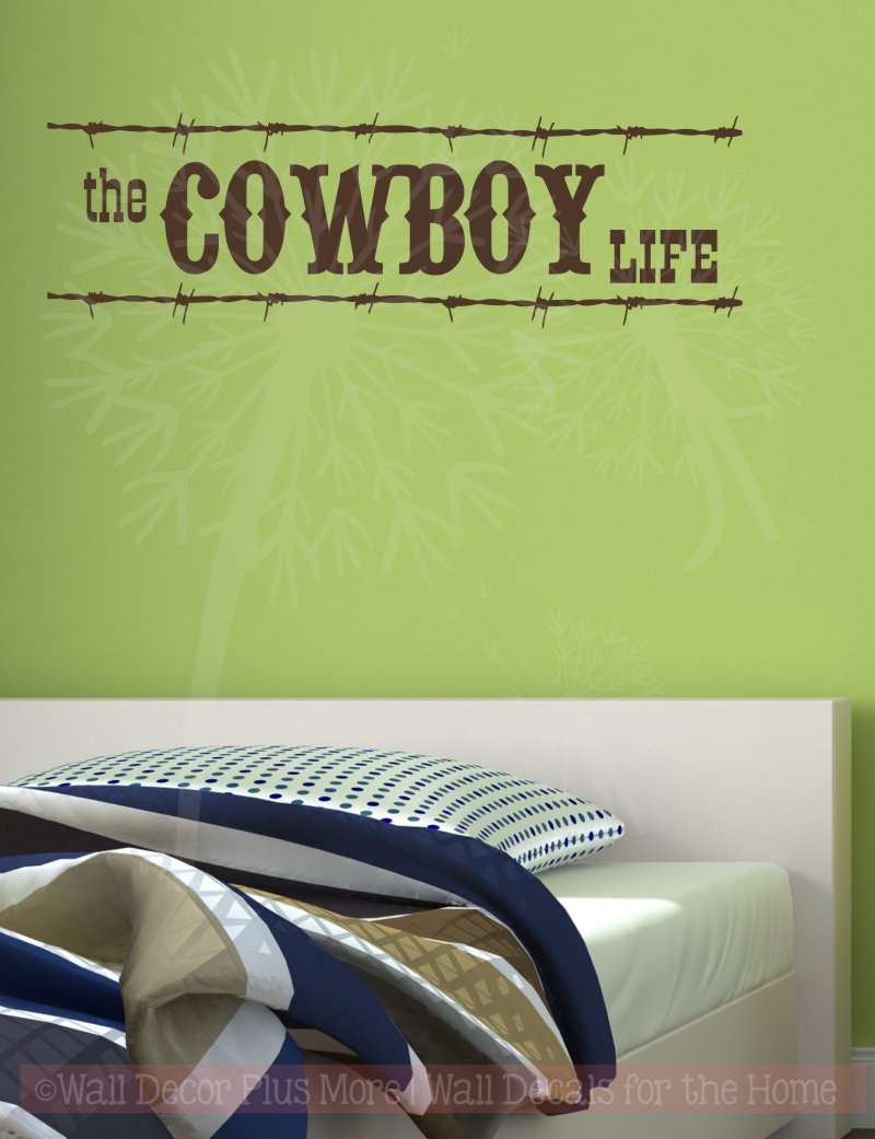 Cowboy Life Western Wall Decal Vinyl Lettering Sticker Art Boy Decor
