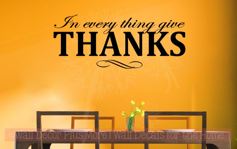 In Everything Give Thanks Vinyl Lettering Decals Fall Quotes Home Decor