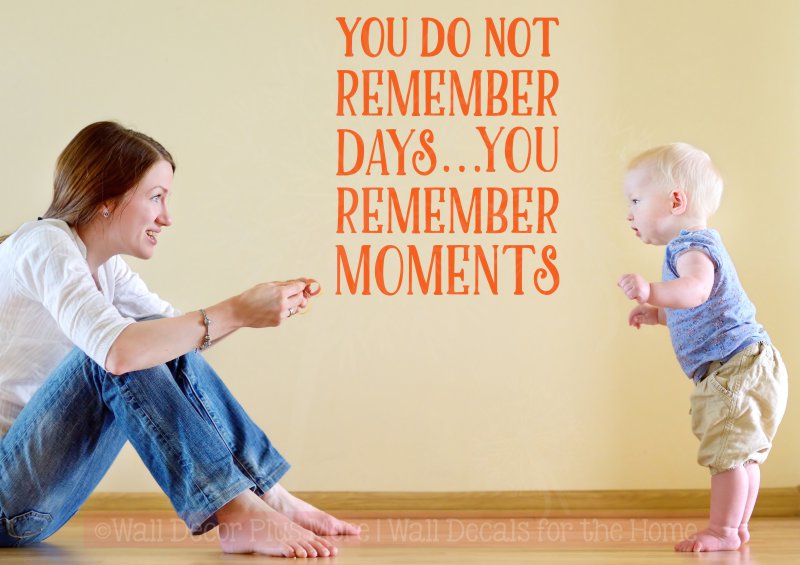 Do Not Remember Days, Moments Vinyl Letters Family Wall Decals Stickers