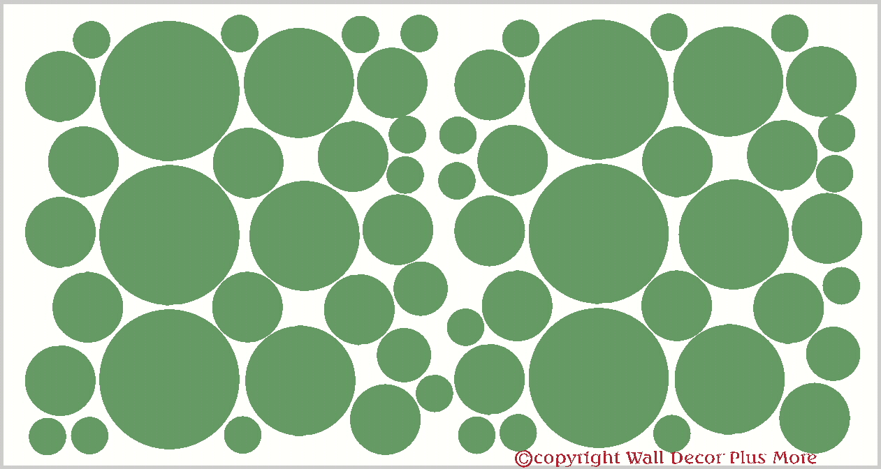 4-Inch Variety Dots Vinyl Wall Stickers for Room Decor, 61pc
