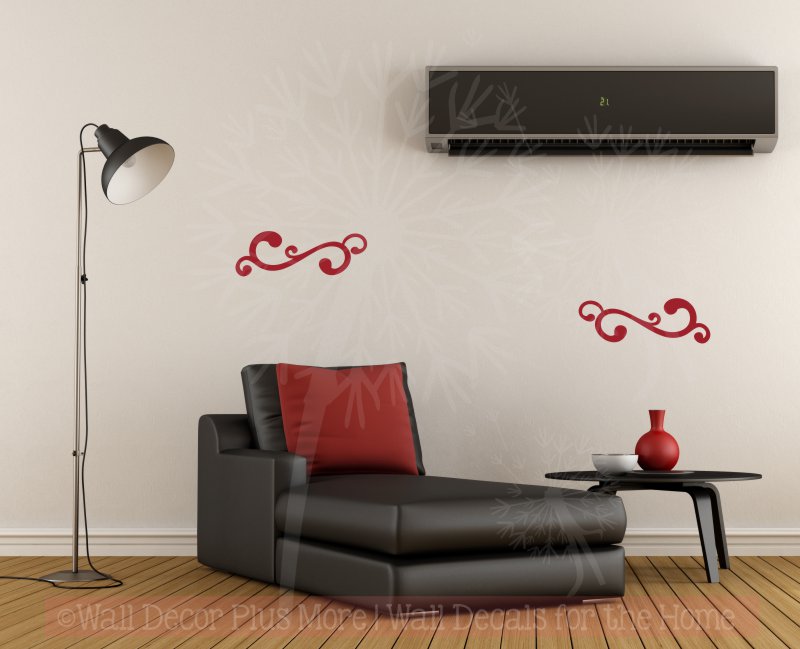 Swirl Decals Vinyl Art Wall Stickers Living Room Home Wall DÃ©cor 2pc