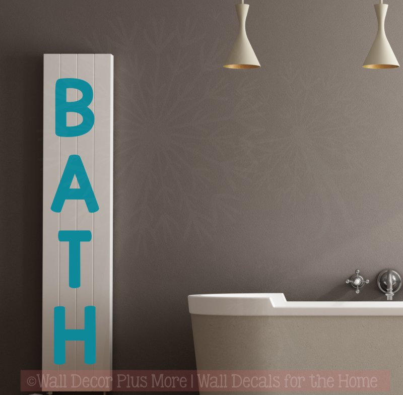 Bath Letters VinylÂ Wall Art Stickers for Bathroom Bold Wall Decals Quotes