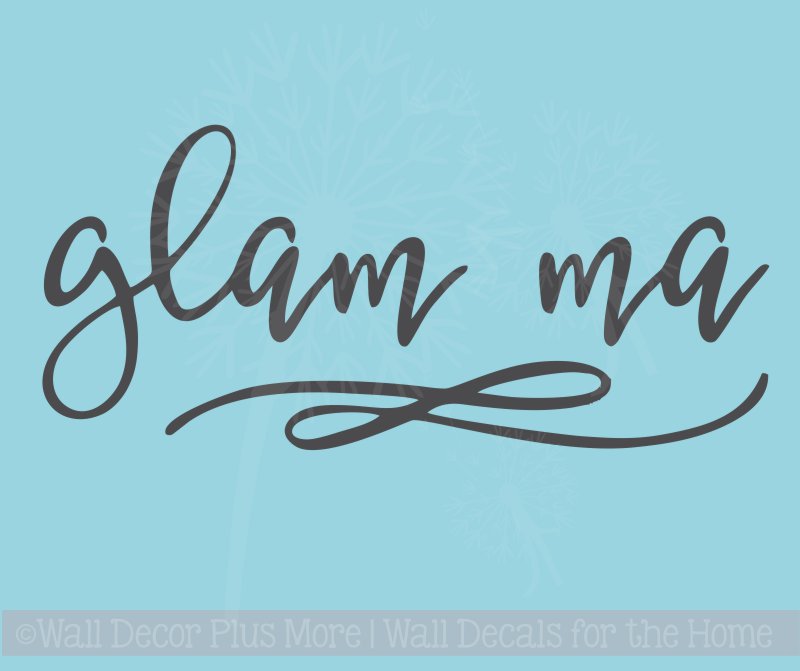 Glam Ma Car Decal Vinyl Letters Art Cool Mom GrandmaCar Window Sticker ...
