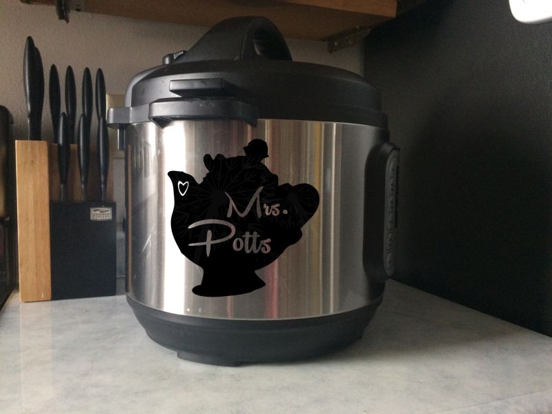 Mrs Potts Instant Pot Decal Vinyl Art Stickers Fun Kitchen Decor