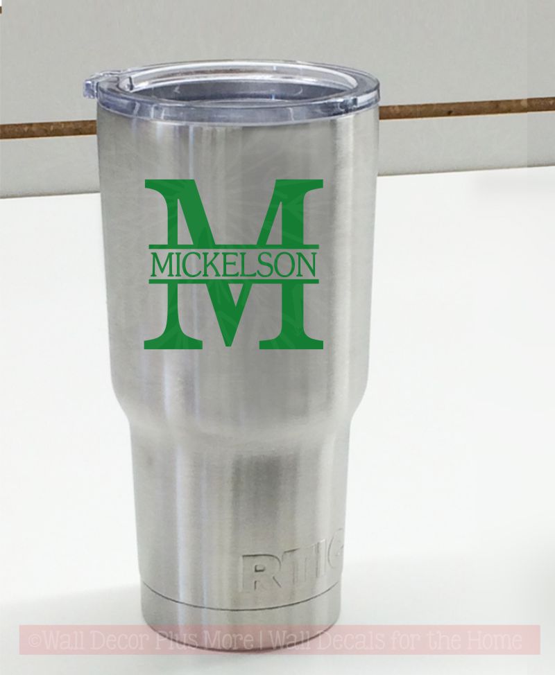 Modern Monogram Tumbler Personalized Mug Vinyl Decals for Cups