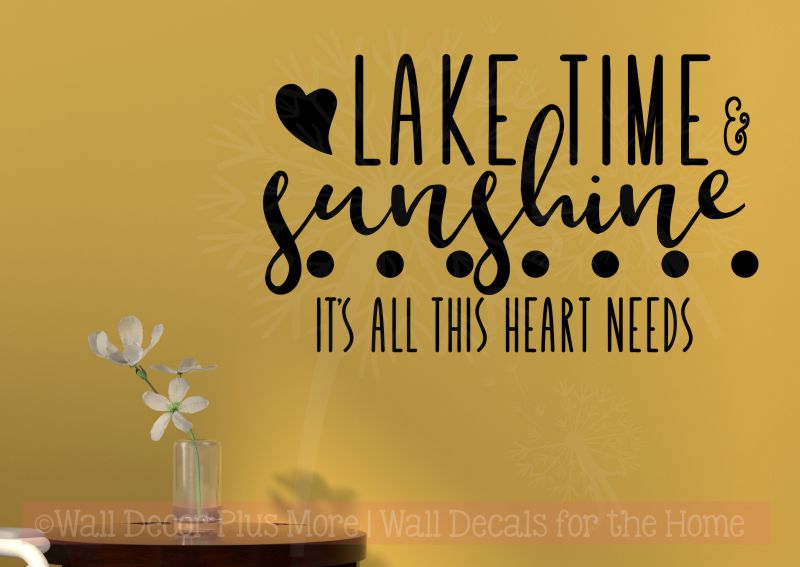 Lake Time Sunshine Girl Bedroom Decor Quote Vinyl Lettering Wall Decals