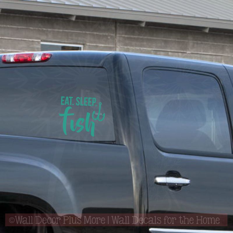 Eat Sleep Fish Fishing Car Decals Fisherman Window Sticker Vinyl Quote