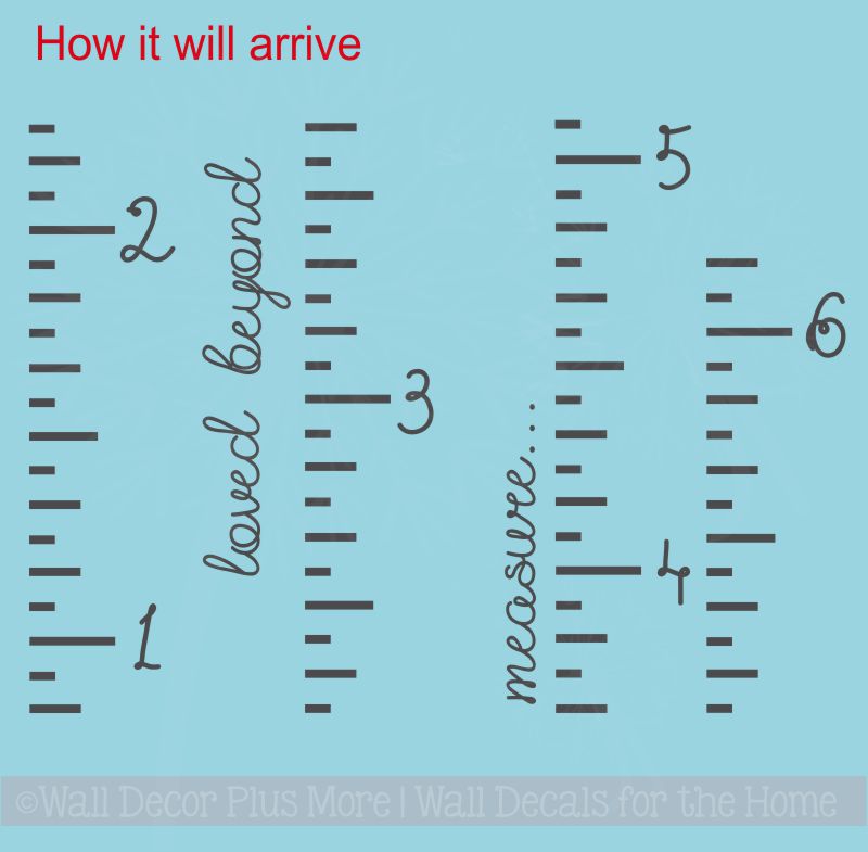 Height Ruler Growth Chart Loved Beyond Measure Nursery Wall Decal