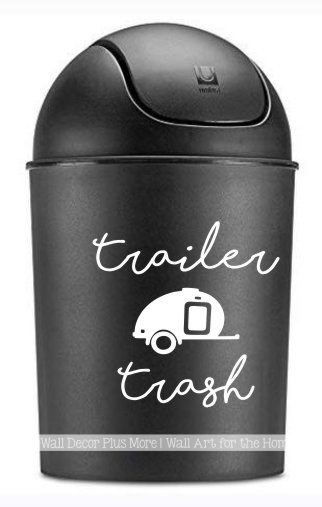 Camper Decals Trailer Trash Sticker Vintage RV Art for Garbage Can