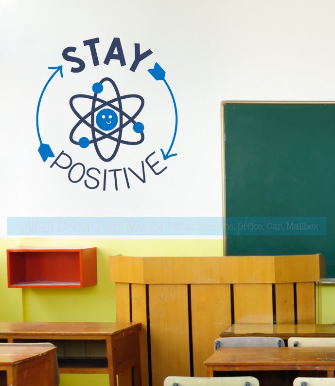 School Wall Art Science Decal Sticker Stay Positive Inspiring Decor
