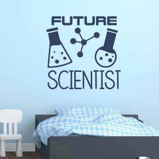 School Wall Art Decor Sticker Future Scientist Kids Bedroom Decal Quote