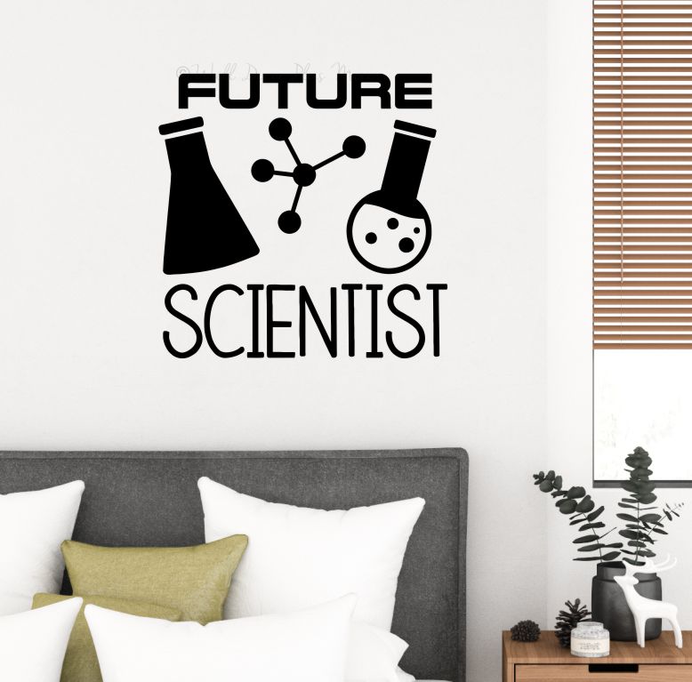 School Wall Art Decor Sticker Future Scientist Kids Bedroom Decal Quote