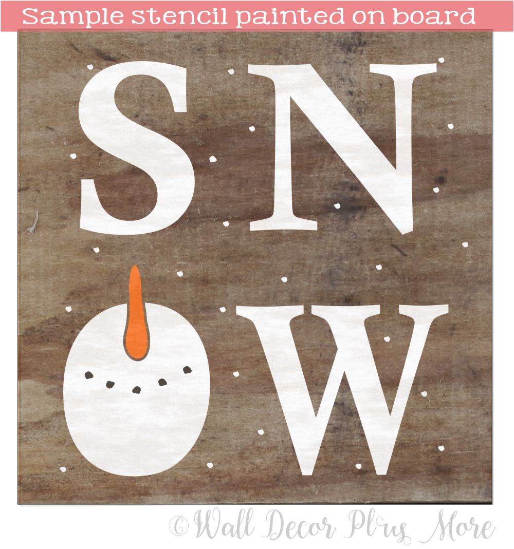 Stencil Sticker Snow Snowman Face for Painting Winter Board Wood Sign