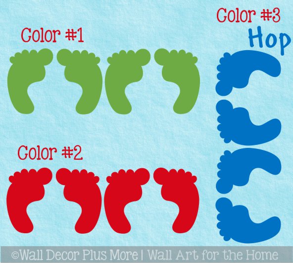 Sensory Path Floor Vinyl Decal Stickers Daycare School Hallway Feet Hop