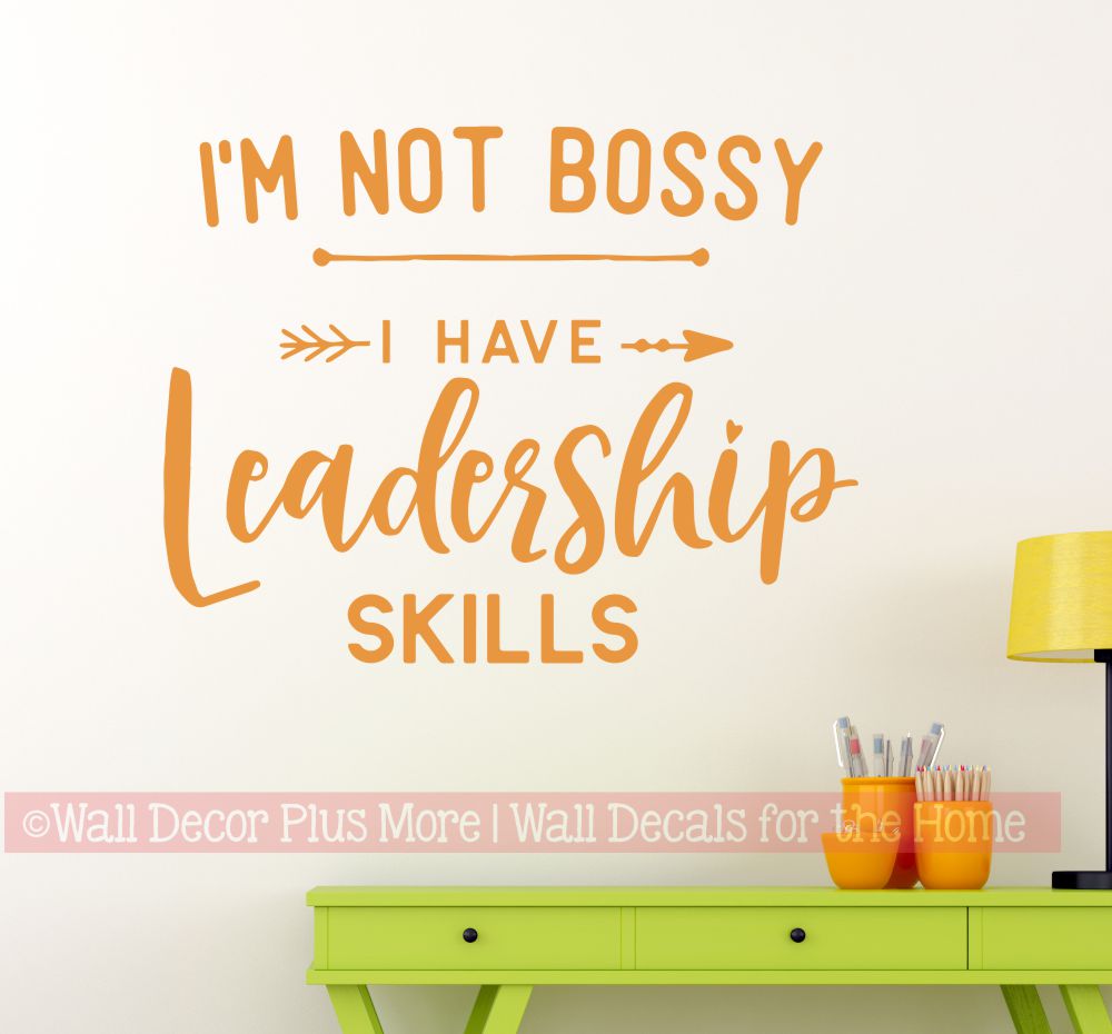 Office Wall Art Decal Not Bossy Leadership Skills Vinyl Letter Sticker