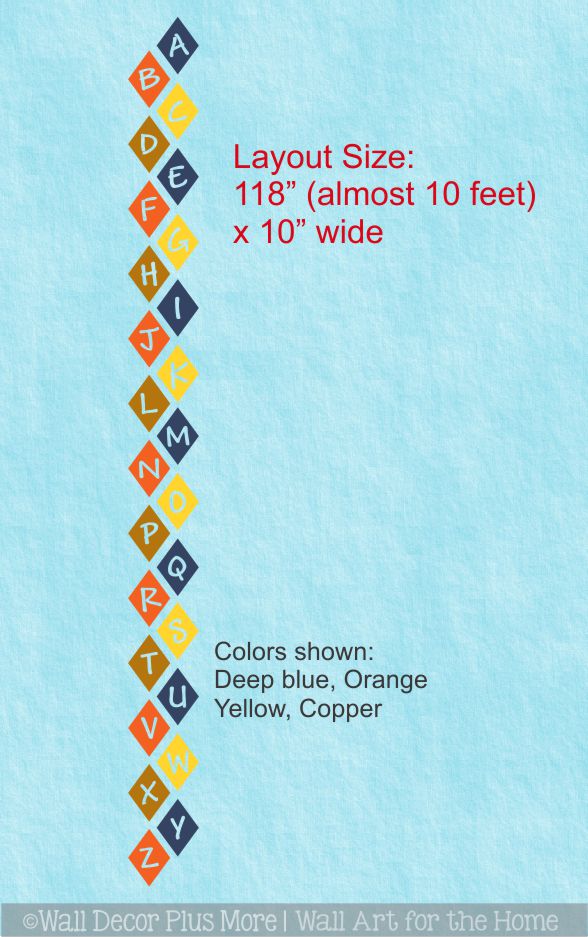 Sensory Path Floor Decals School Hallway Hopscotch Alphabet Letter Diamond