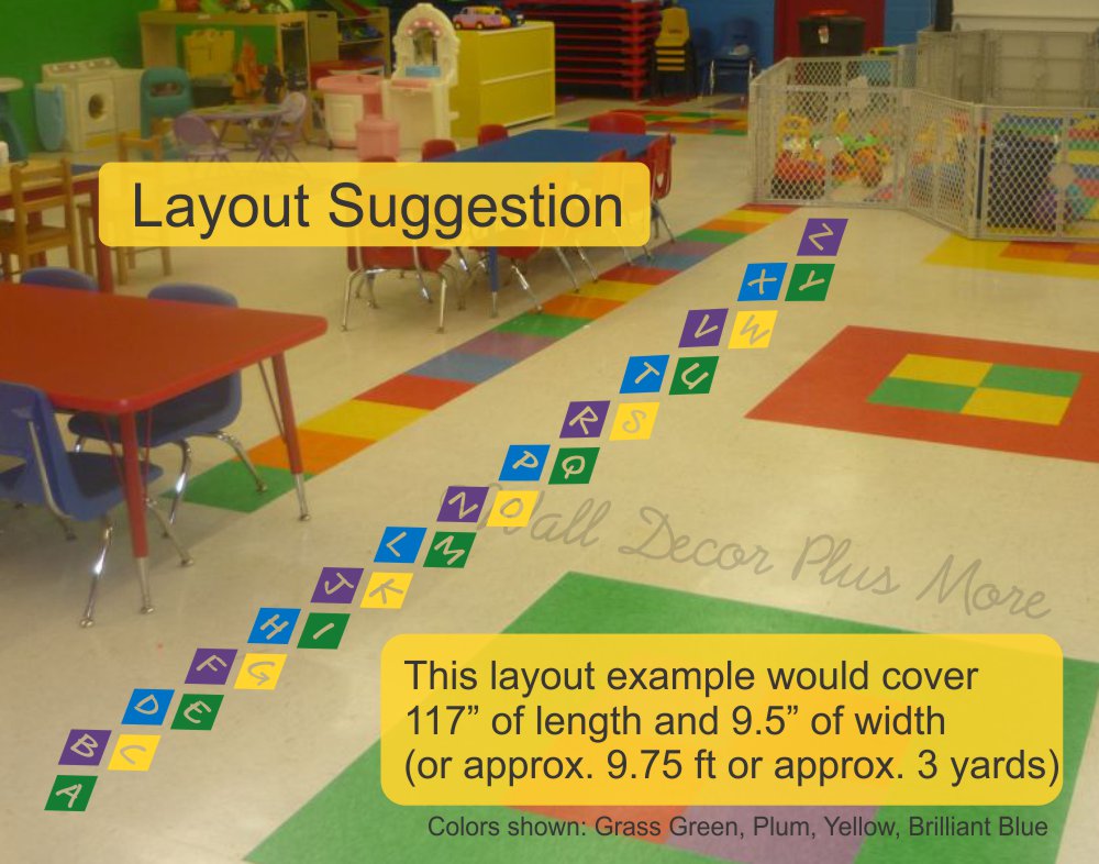 Sensory Path Floor Decals School Hallway Hopscotch Alphabet Letter Diamond