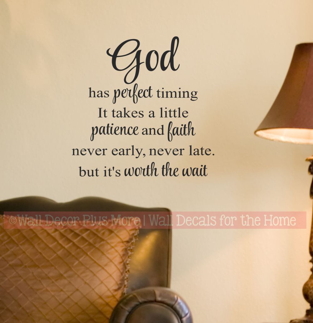 God Has Perfect Timing Religious Christian Wall Art Decal Sticker Quote