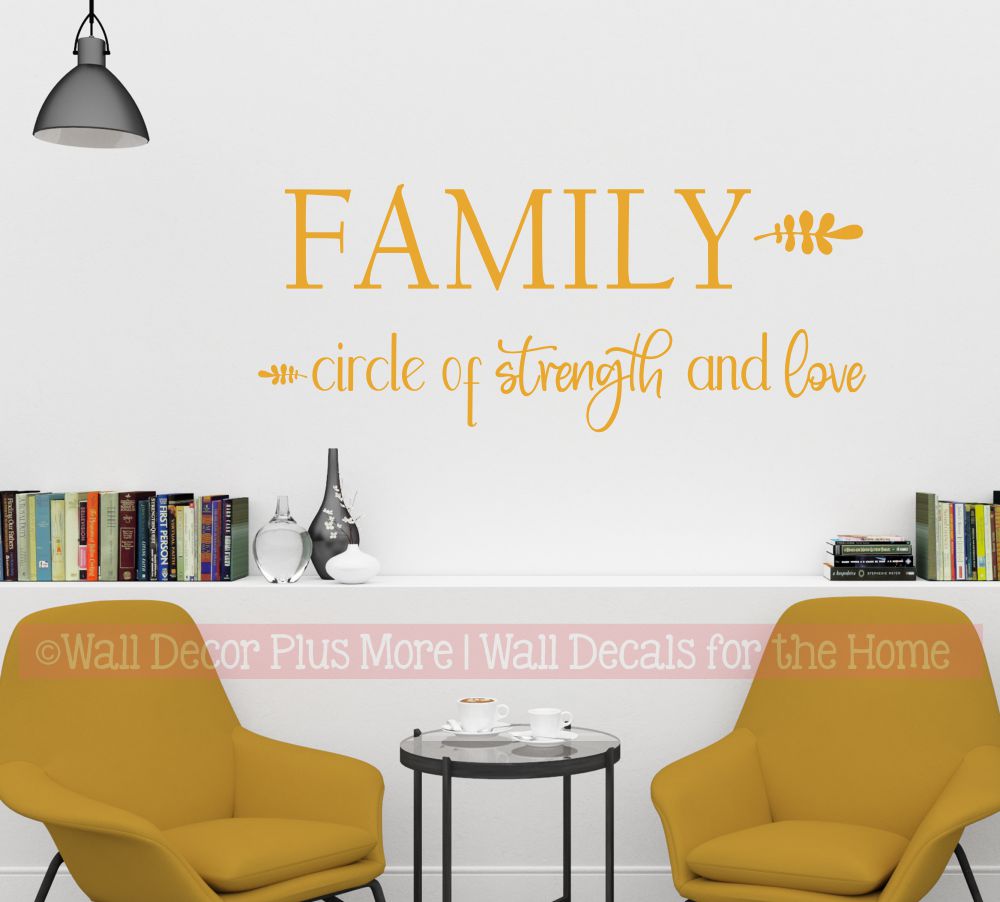 Family Wall Decal Quote Circle of Strength Love Vinyl Art Decor Sticker