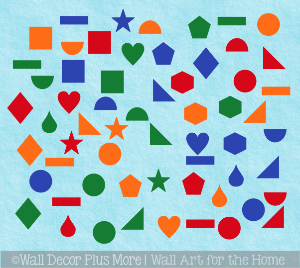 Sensory Path Floor Decal School Hall 4-Inch Shapes Stickers 4 Sets