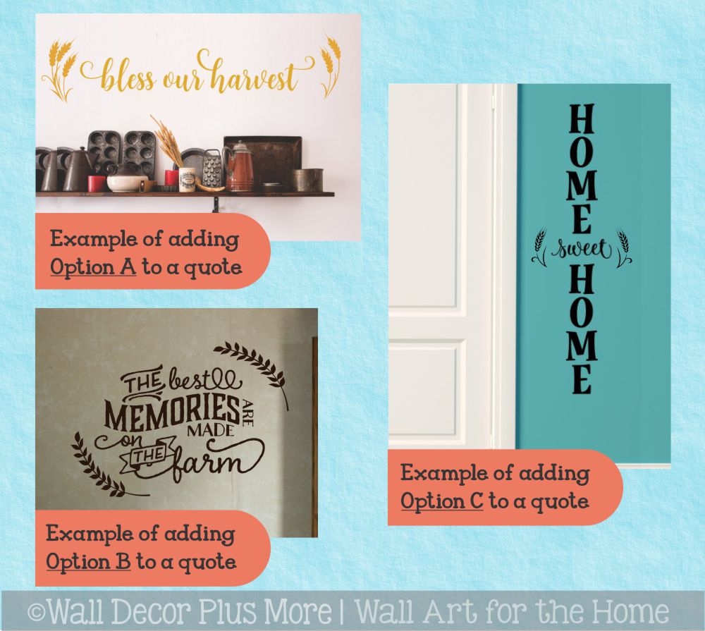 Wheat Stalks Farm Wall Decal Decorative Farmhouse Art Vinyl Sticker