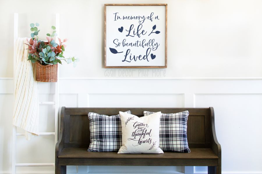 Memory of Life So Beautifully Lived Memorial Wall Decal Sticker Quote