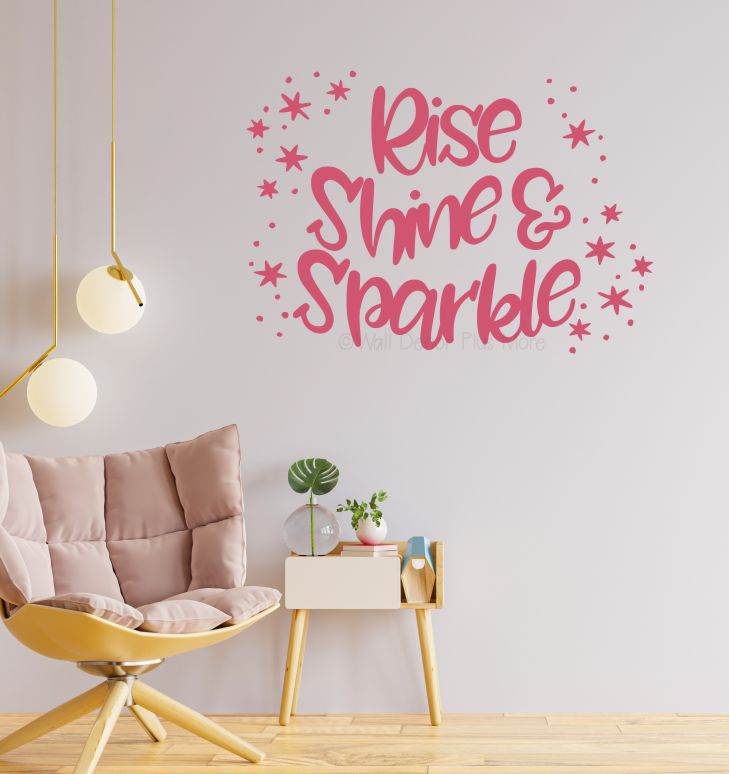 Bathroom Wall Decor Made Easy with Rise Shine Sparkle Wall Art Decal