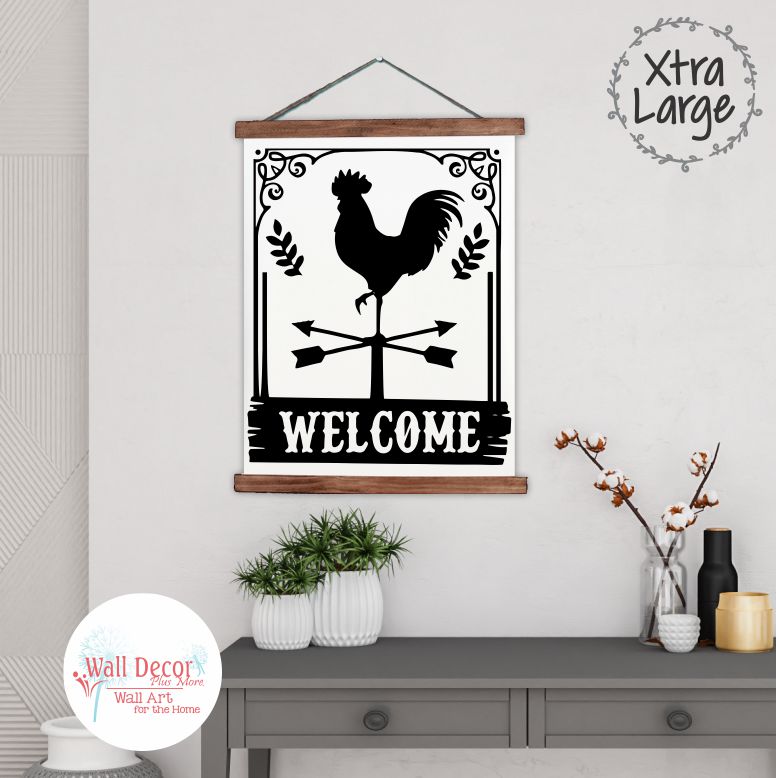 Welcome Your Guests with a Unique Canvas Wall Hanging Rooster Sign