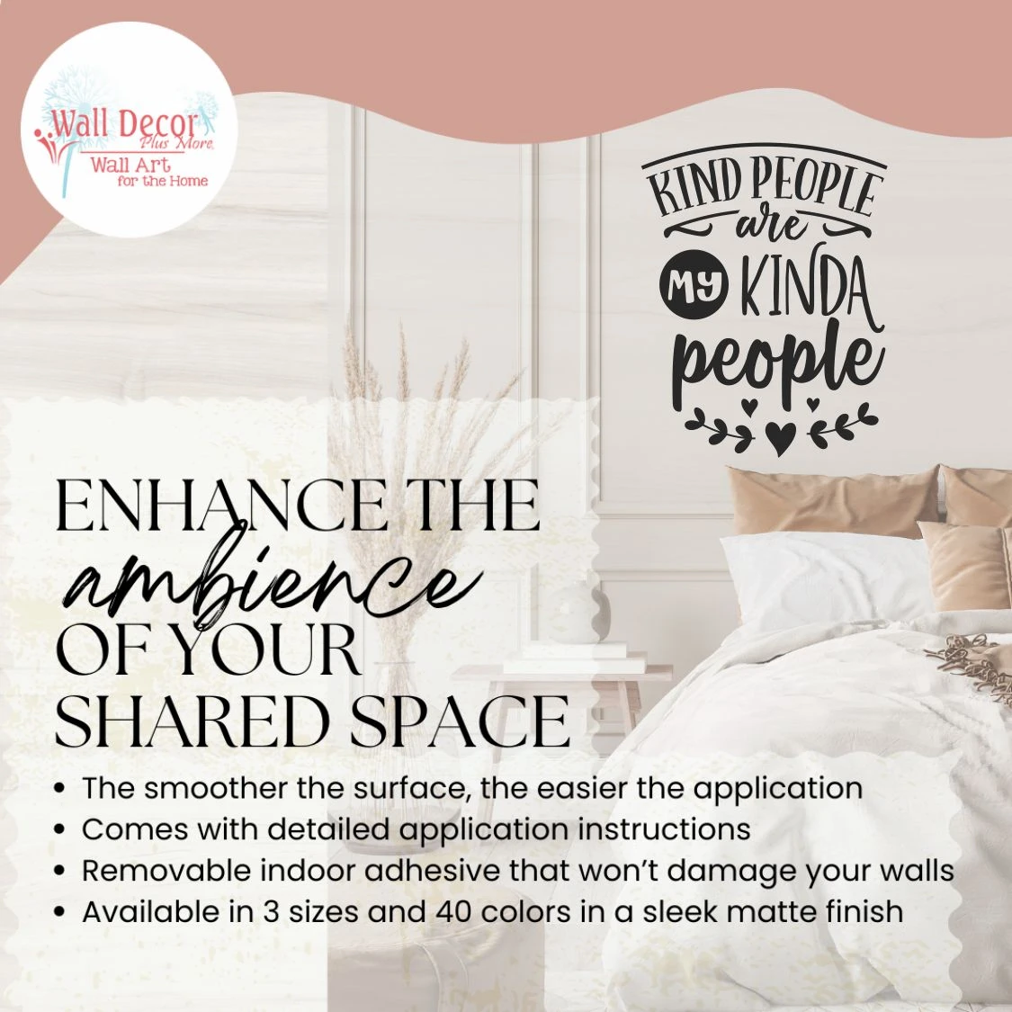 Kind People are my Kinda People Kids Wall Art Decor Vinyl Lettering