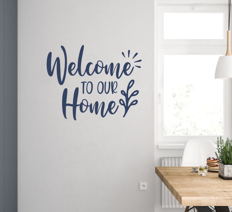 Welcome to our Home Entryway Decor Quote Wall Art Sticker Decal
