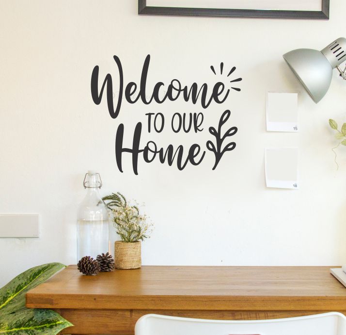 Welcome to our Home Entryway Decor Quote Wall Art Sticker Decal