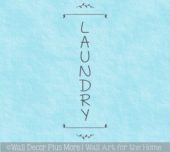 Laundry Vertical Wall Decal Sticker | DIY Door Decor with Vinyl Letters