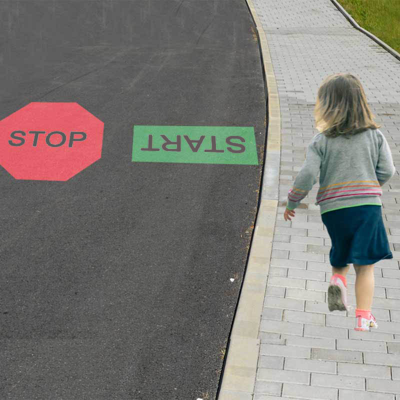 Playground Art Start Stop Sign Sensory Path Pavement Stencils