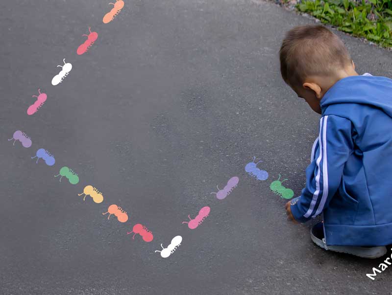 March Activity Ants Pavement Stencil for Painting Outdoor Sensory Path