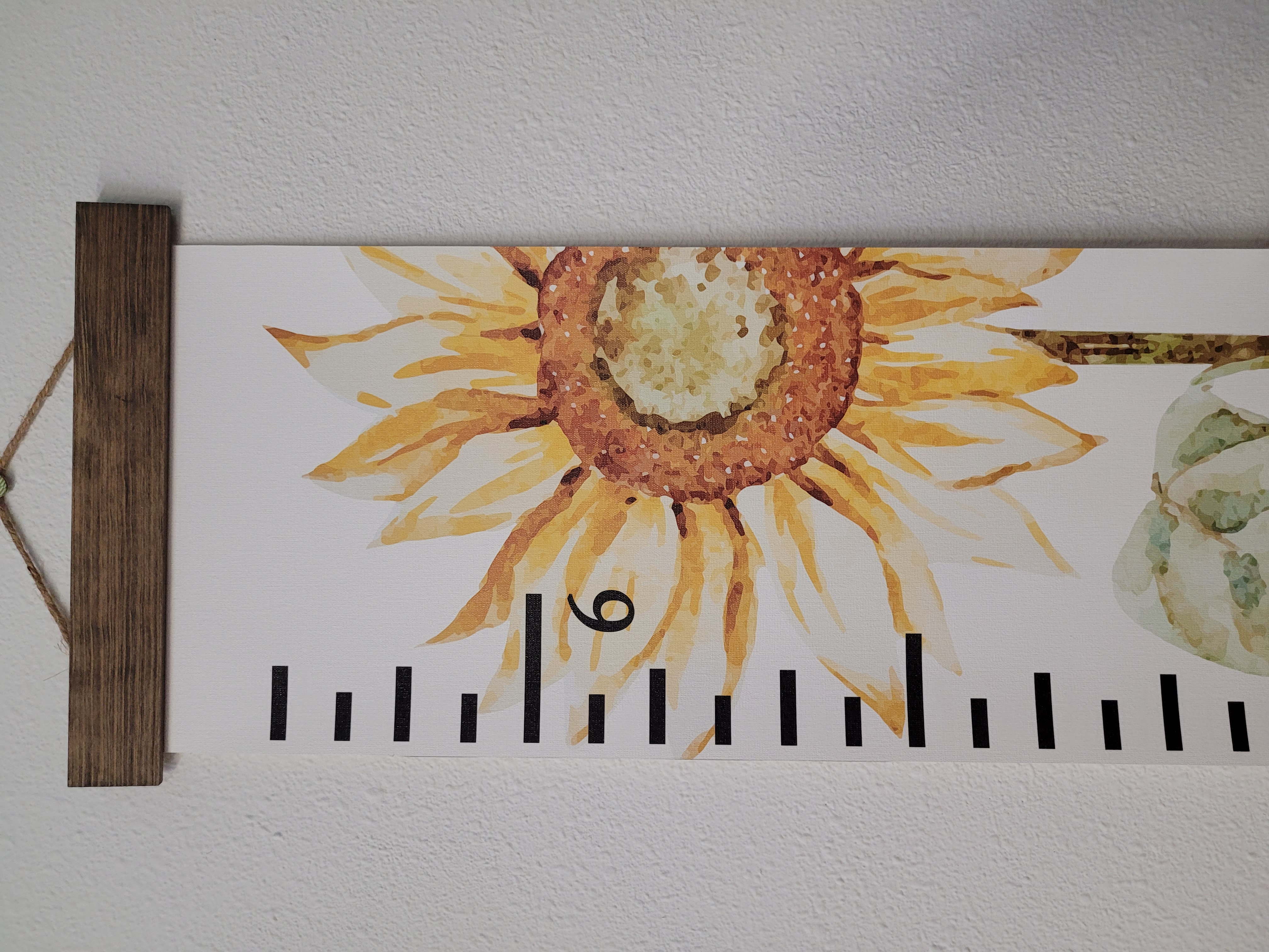 Canvas Sunflower Growth Chart Our Growing Family Milestone Height Ruler ...
