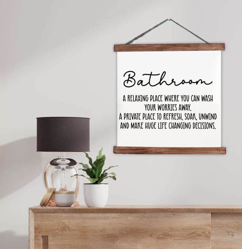 Bathroom Definition Canvas Sign Funny Wall Art Print Relaxing Space