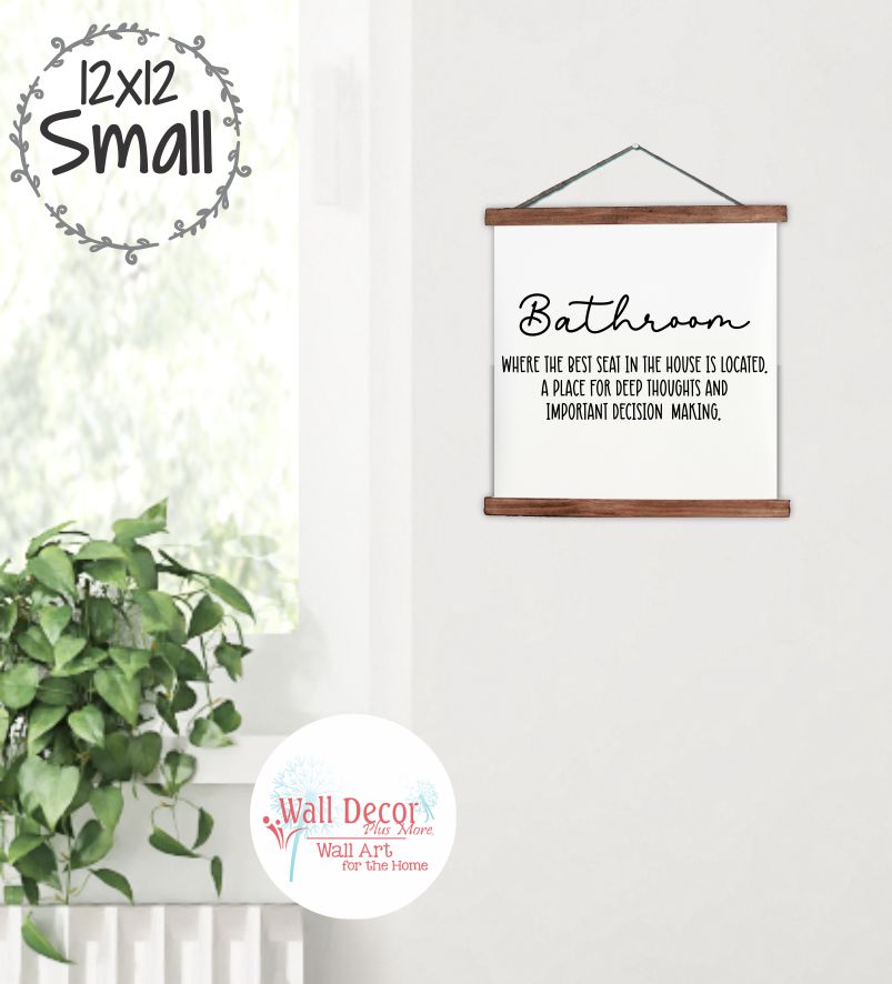 Bathroom Definition Canvas Sign Fun Wall Print Best Seat Deep Thoughts