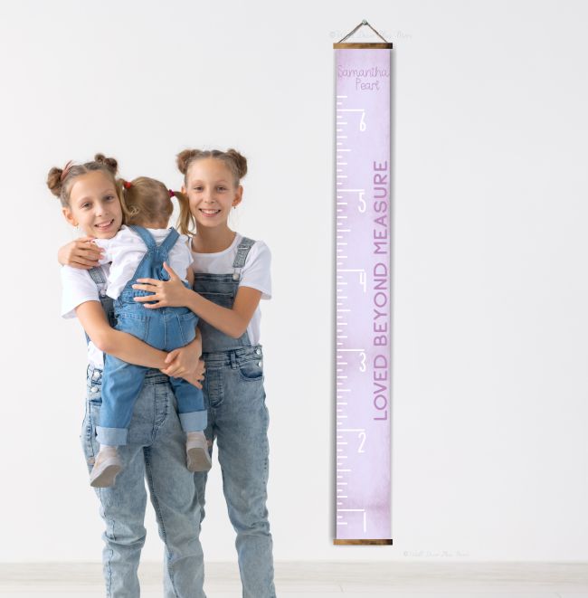 Lavender Growth Chart Nursery Must-Have Track Growth Canvas Ruler Sign