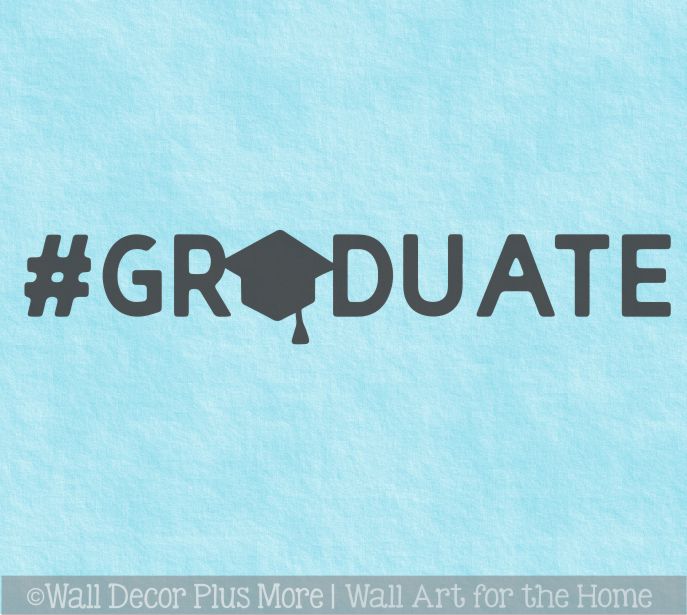 Graduate Wall Decals Easy to Apply Stylish Graduation Wall Sticker Art