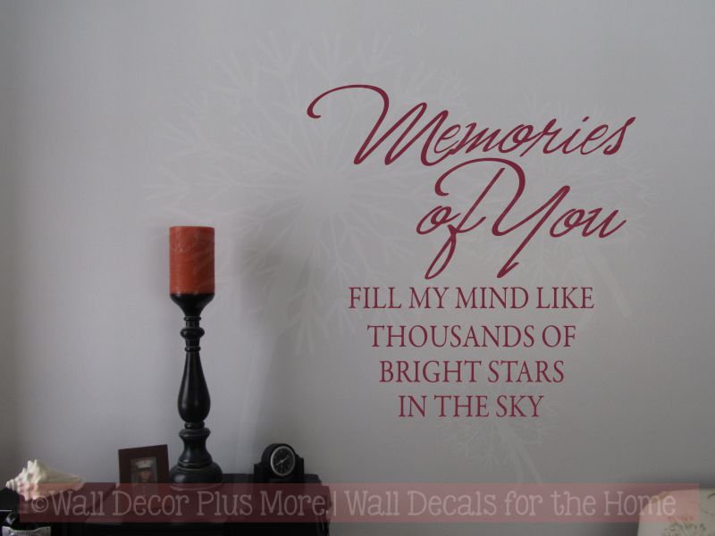 Memories of You... Memory or Sympathy Wall Decal to fit a tile