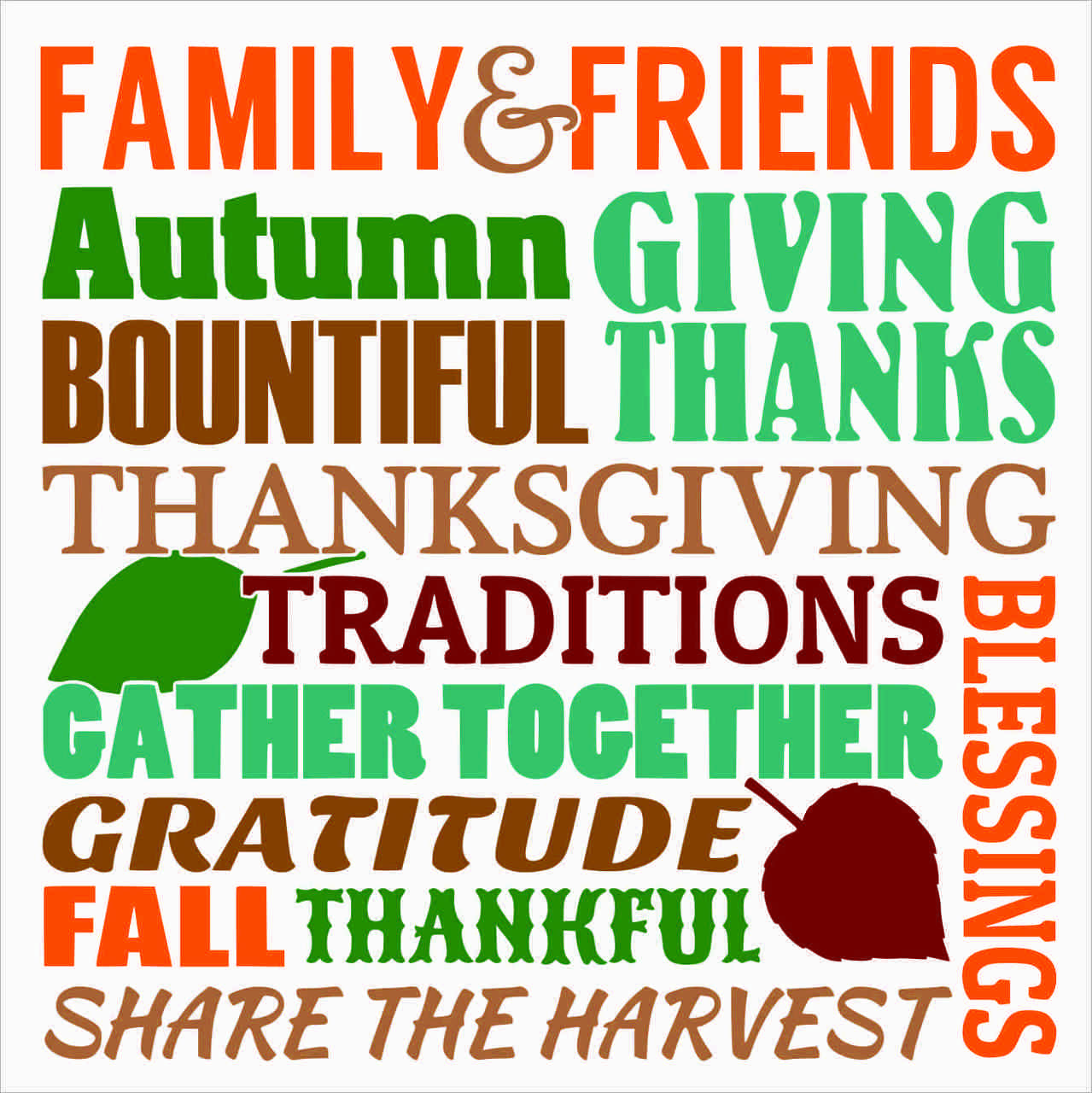 Fall Family & Friends Gather Thanksgiving Subway Art Decal