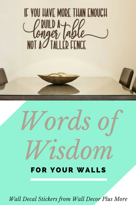 Words of Wisdom on Your Walls - Wall Decor Plus More