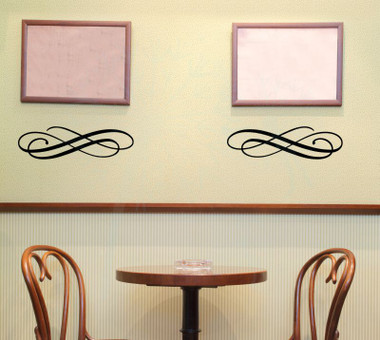 Set of 2 Swirls Scroll Wall Art Decals Vinyl Stickers