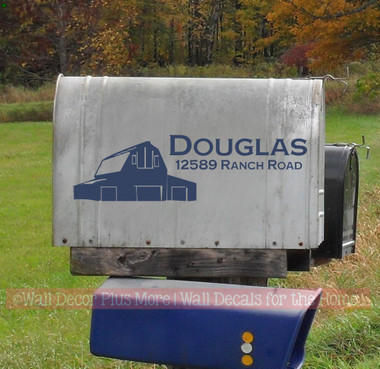 Custom Mailbox Decals Vinyl Stickers with Barn Graphic for Farm Mailboxes