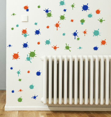 Splatter and Splotches Wall Art Vinyl Stickers Easy Room Decor, 13pc