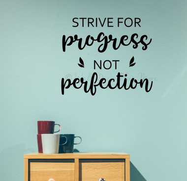 Inspirational Wall Quotes Decal Progress Not Perfection School Stickers